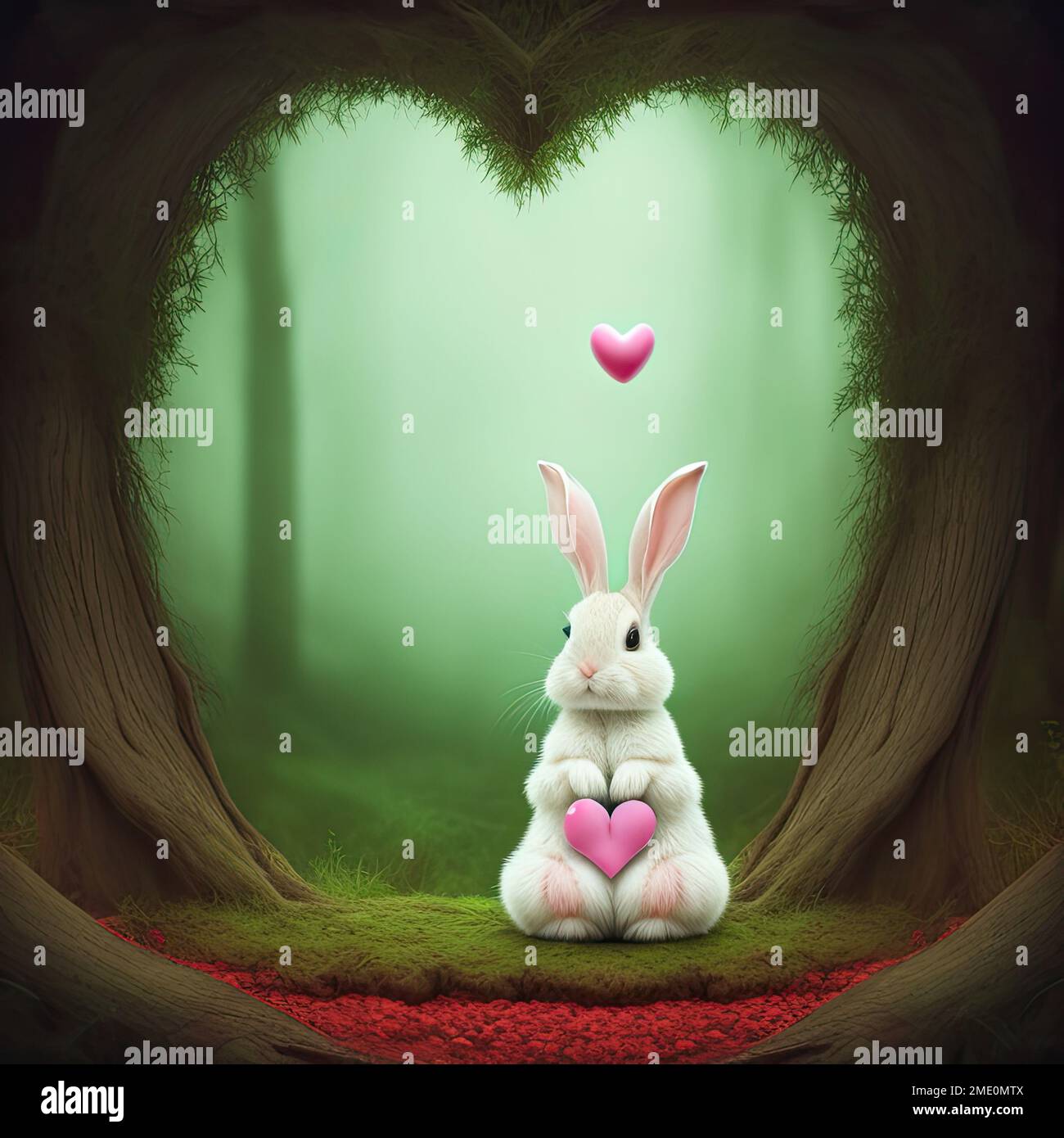 Cute Rabbit on shiny fairytale background. Happy Chinese new year 2023 ...