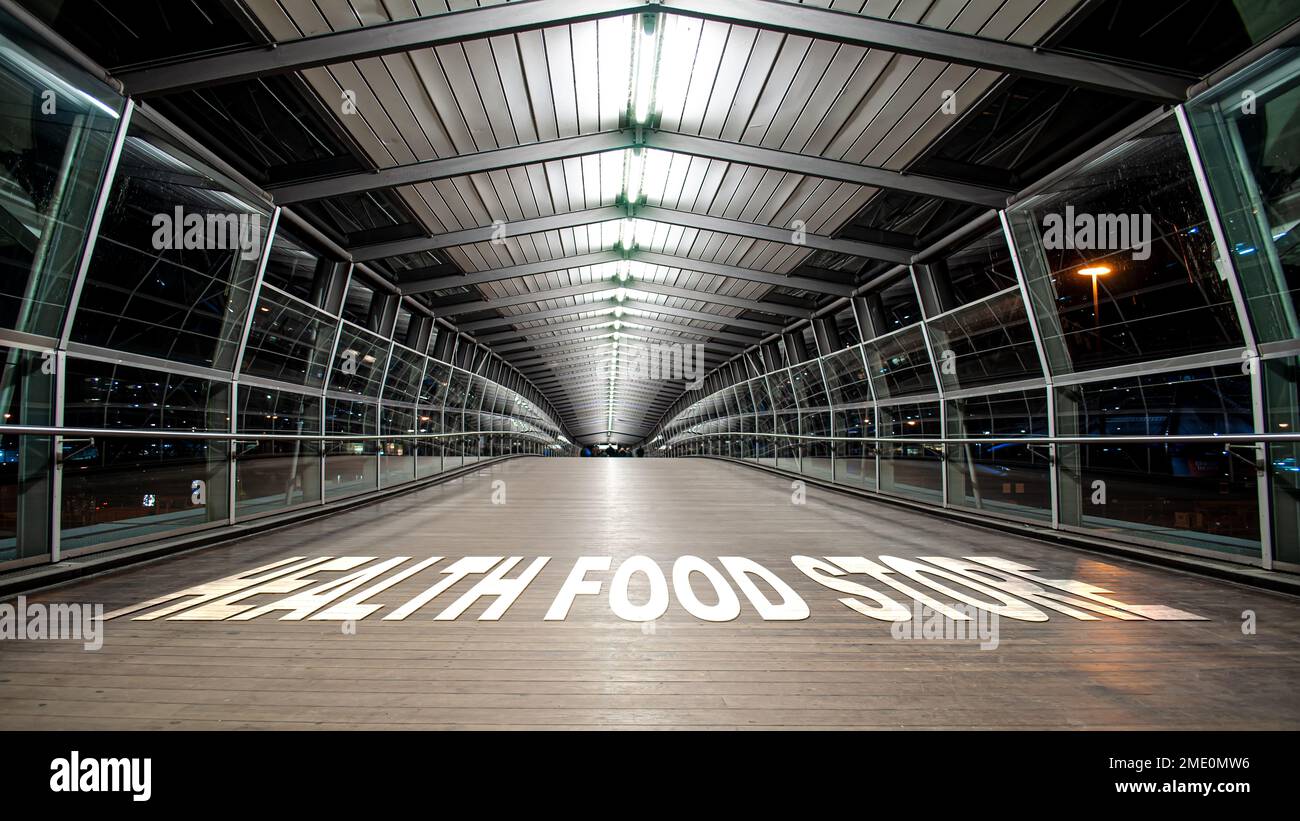 Street Sign the Direction Way to HEALTH FOOD STORE Stock Photo - Alamy