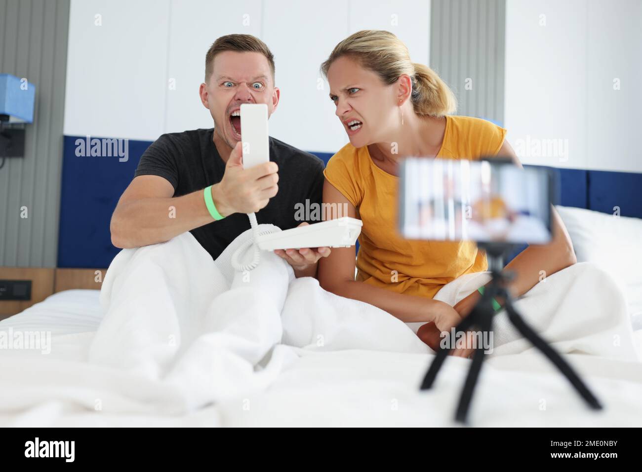 Angry couple of tourists call reception and complain to hotel staff ...