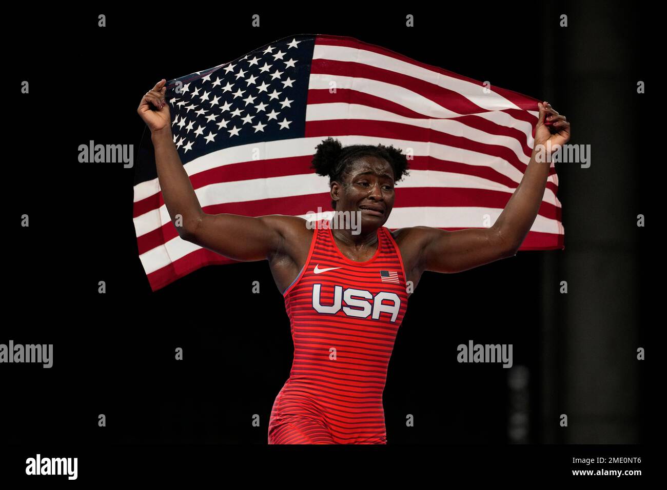 United States Tamyra Marianna Stock Mensah celebrates defeating Nigeria ...