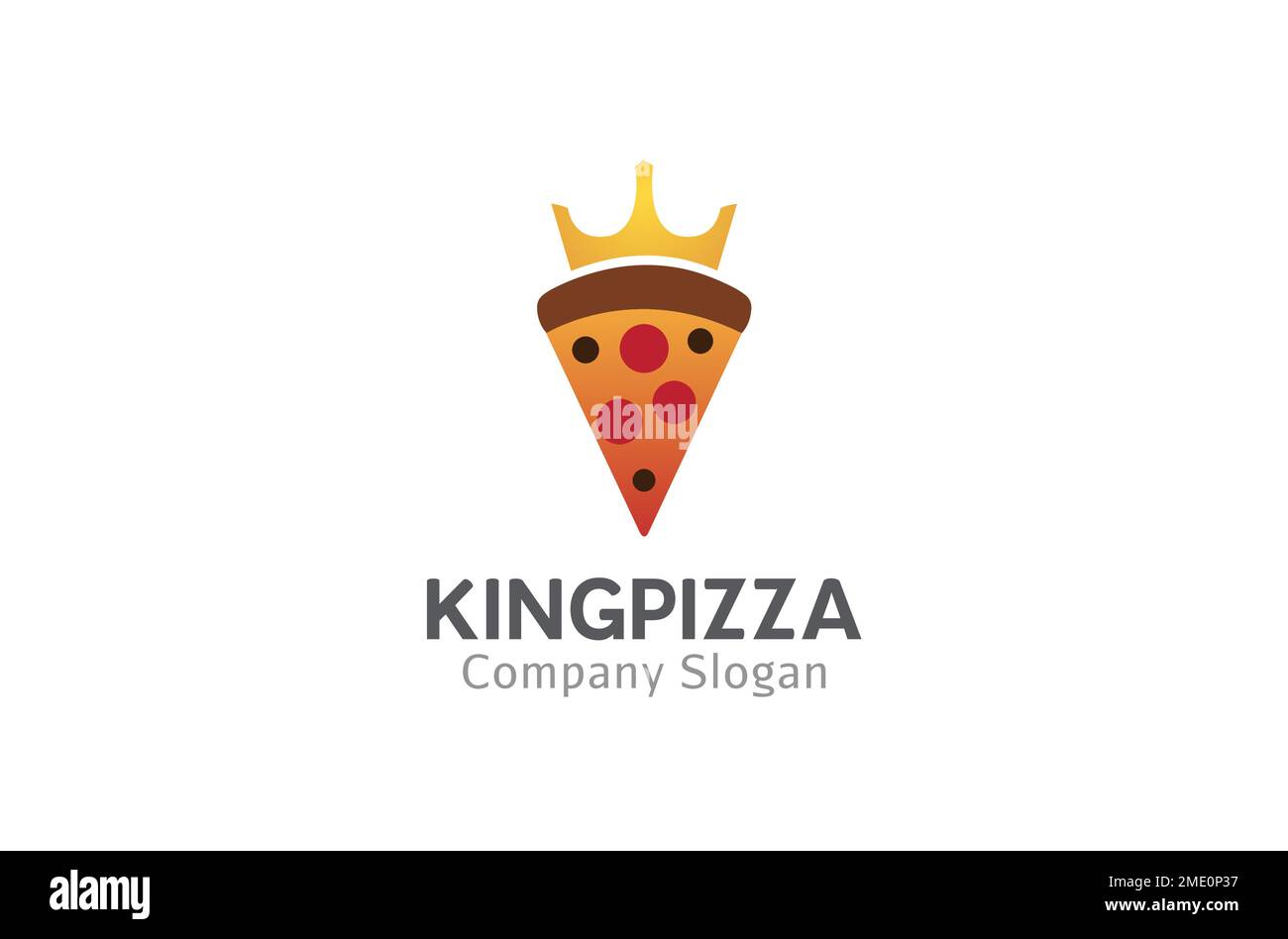 pizza slice crown king royal symbol vector logo design icon ...