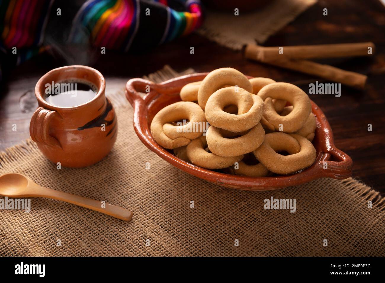 Coricos with Cafe de Olla. Also known as Harinillas de maiz crudo ...