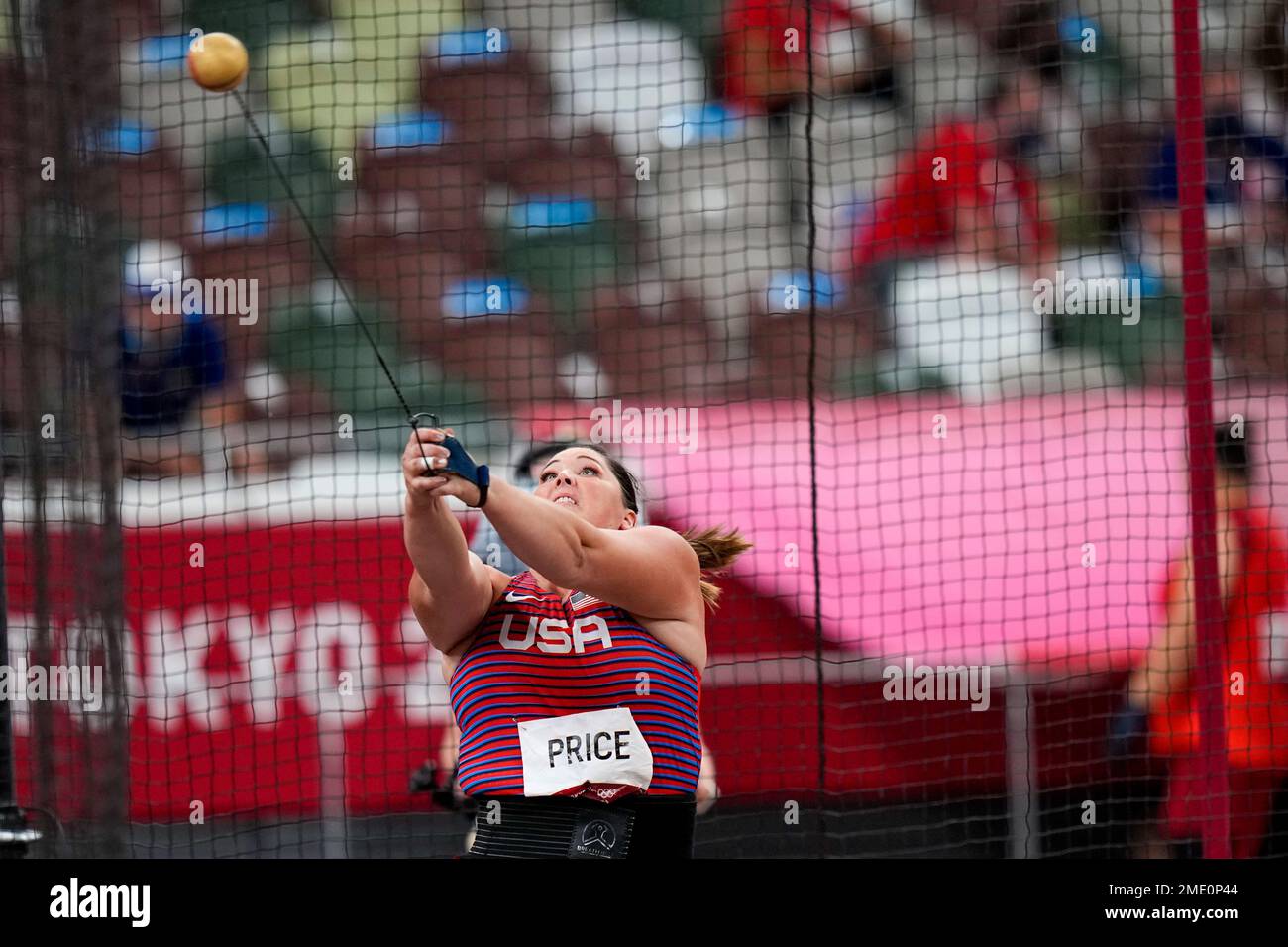 Deanna Price, of the United States, competes in the women's hammer ...