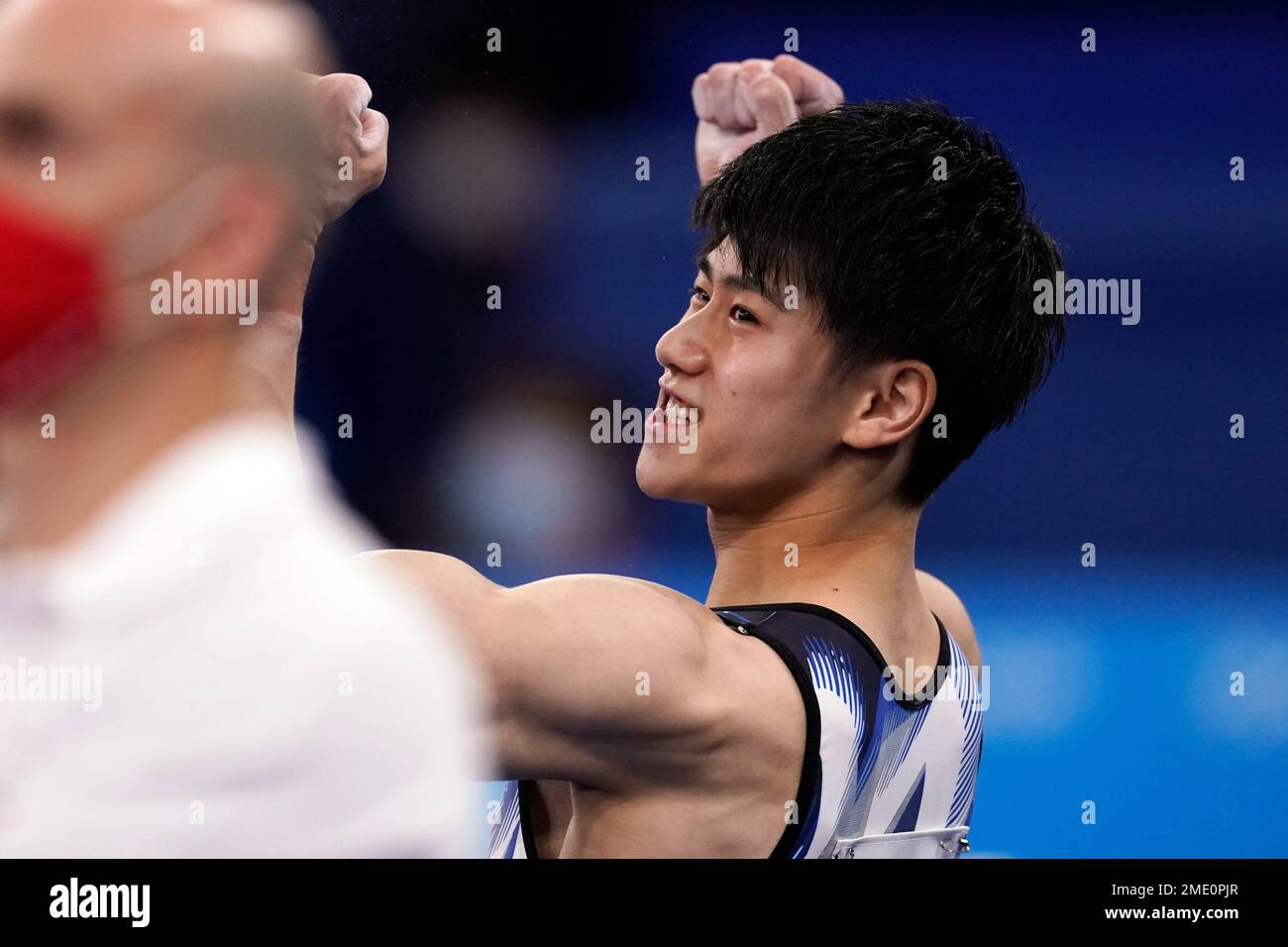 Daiki Hashimoto, of Japan, reacts after winning the gold medal on the ...