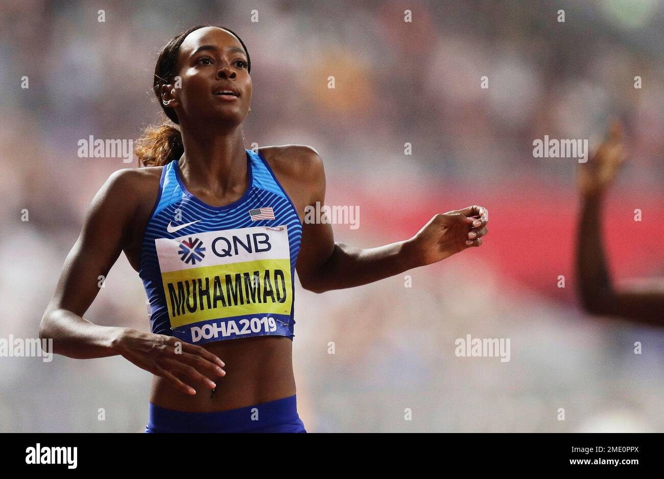 FILE - In this Oct. 4, 2019, file photo, Dalilah Muhammad, of the ...