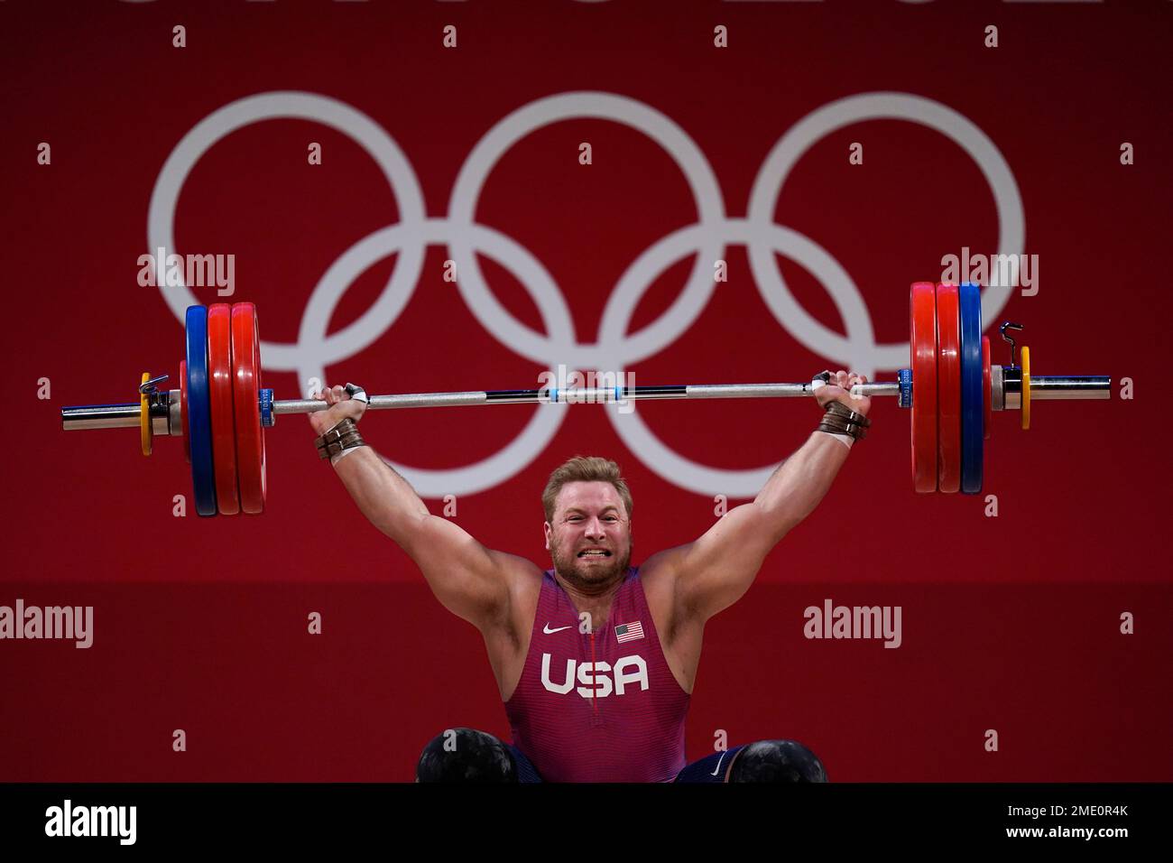 Wesley Brian Kitts of the United States competes in the men's 109kg ...