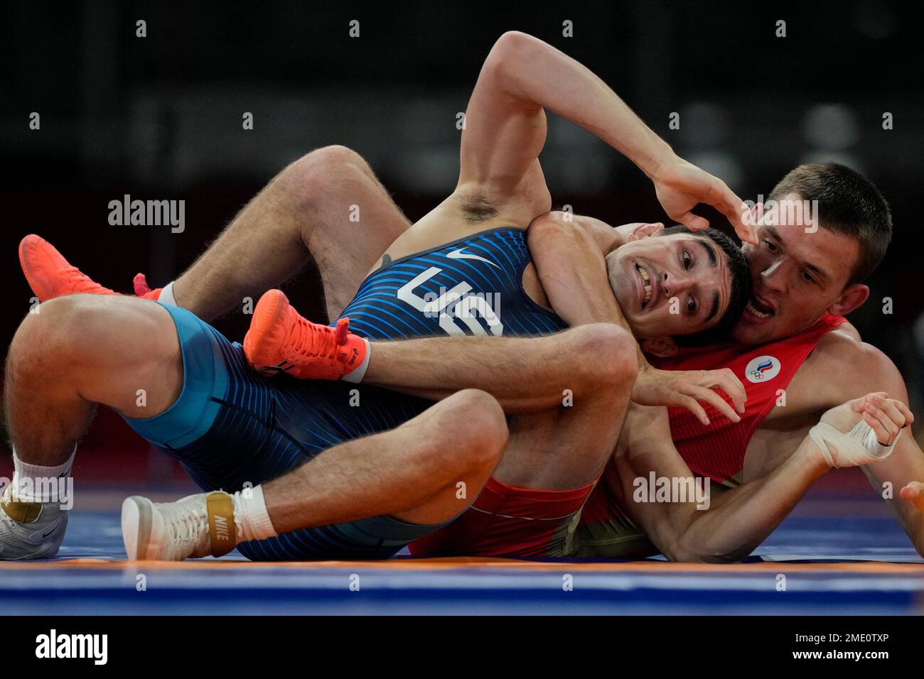 United States' Alejandro Sancho, left, and Russian Olympic Committee's ...