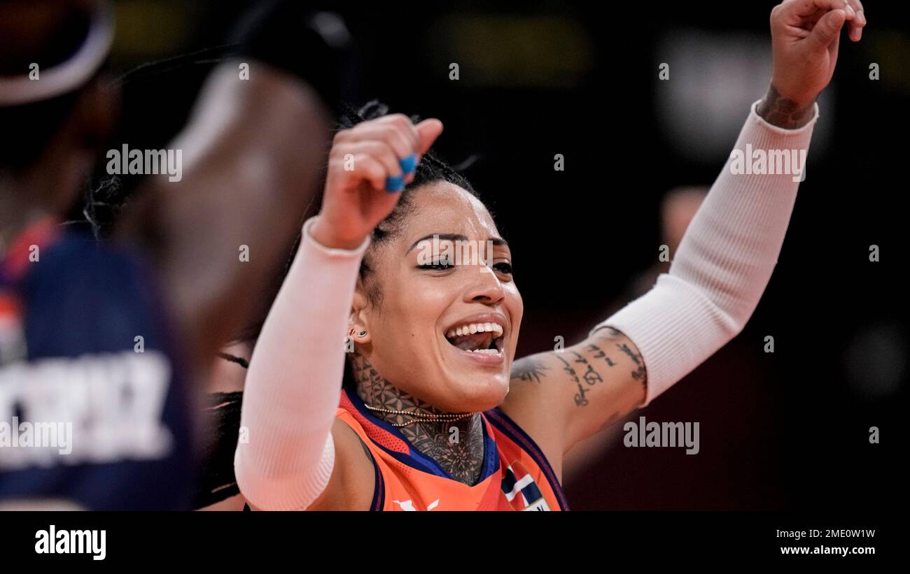 Dominican Republic's Brenda Castillo during the women's volleyball ...