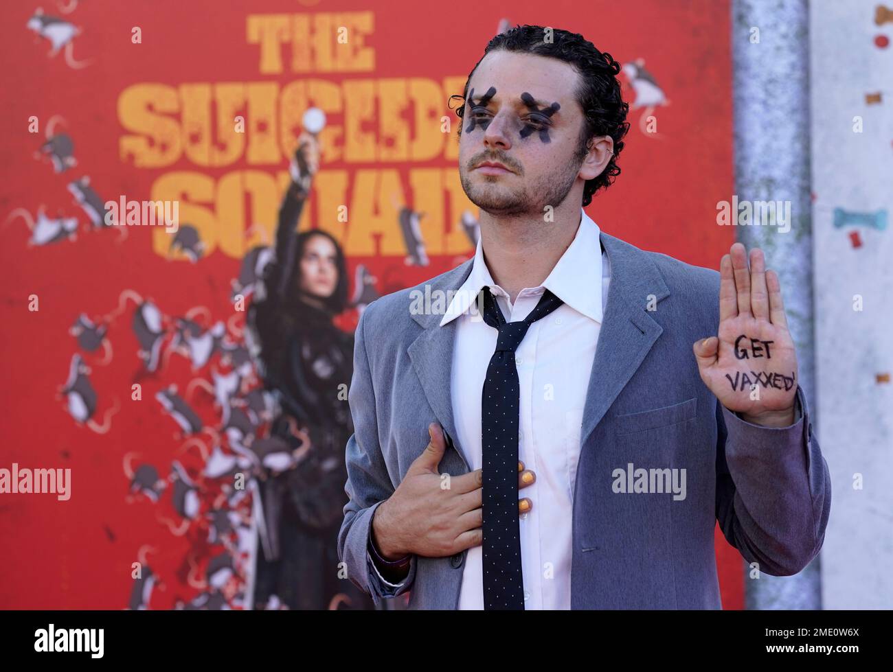 Singer Grandson poses at the premiere of the film "The Suicide Squad ...