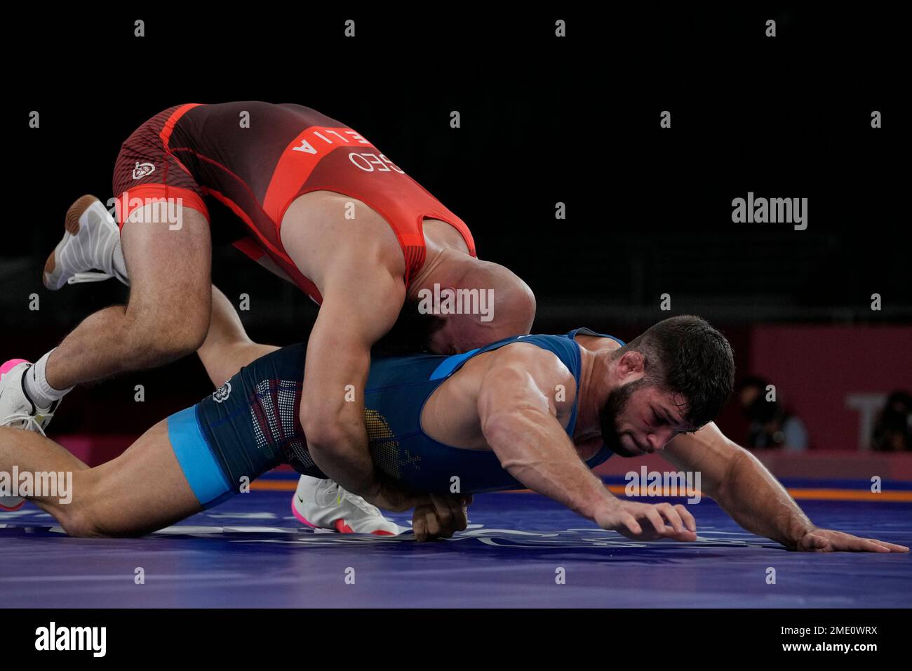 Hungary's Alex Gergo Szoke, right, and Georgia's Giorgi Melia compete ...