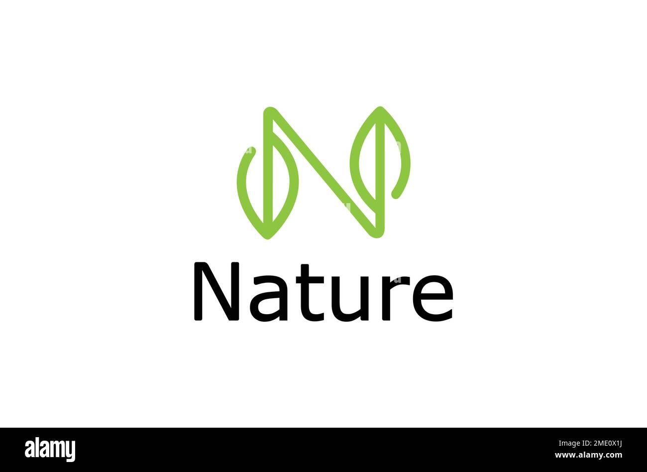 creative letter n green leaves logo vector design icon Stock Vector ...