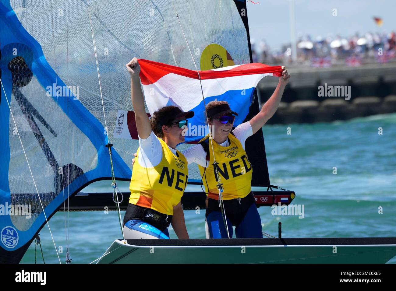 Bronze medalists Annemiek Bekkering and Annette Duetz of the ...