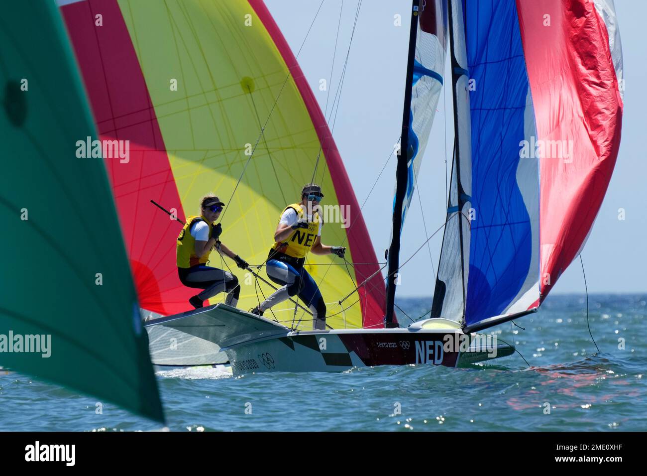 Annemiek Bekkering and Annette Duetz of the Netherlands compete in the ...