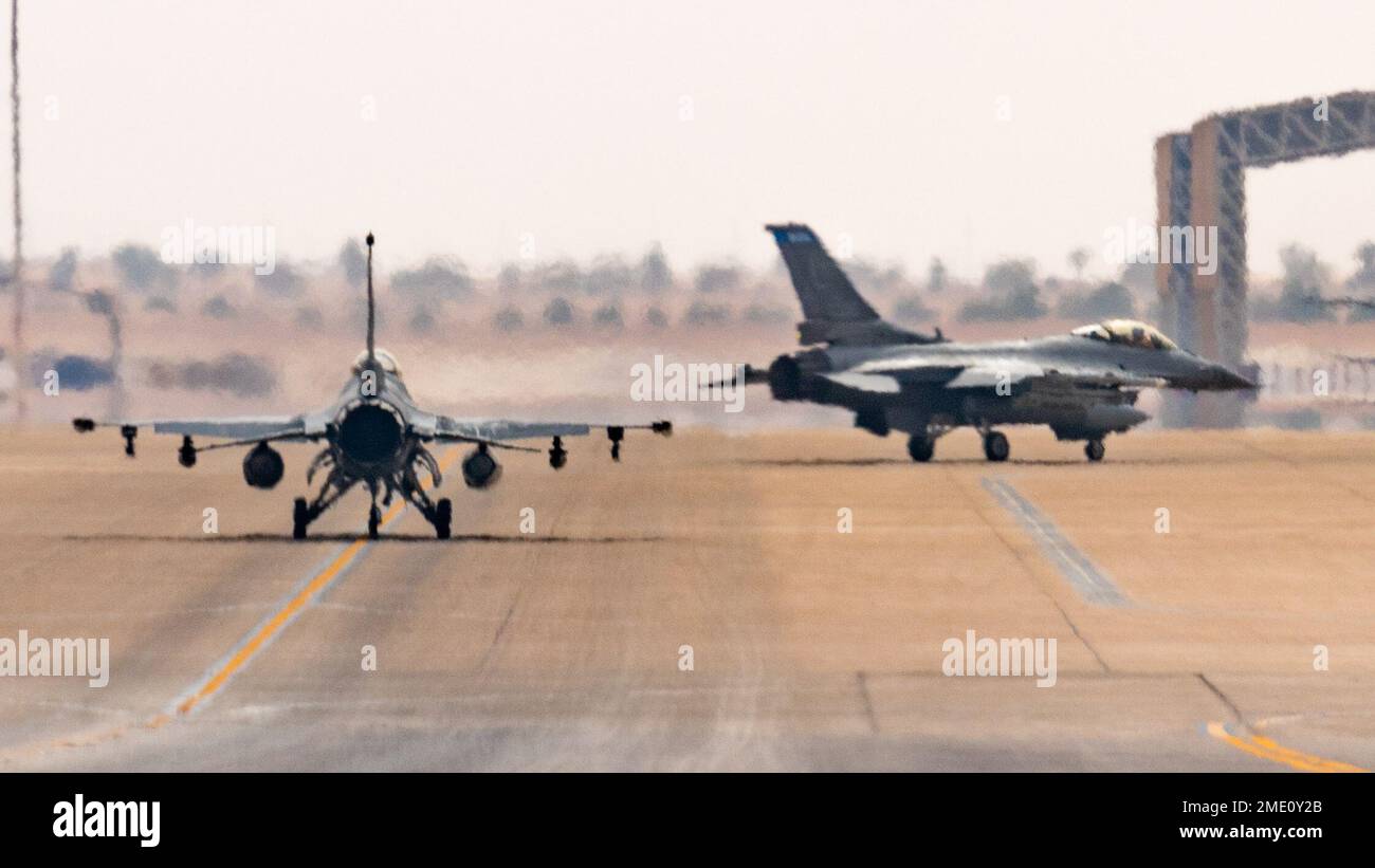 Two U.S. Air Force F-16 Fighting Falcons, assigned to the 179th ...