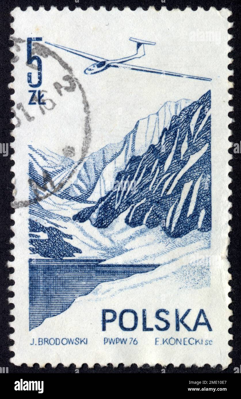 TIMBRE OBLITÉRÉ POLSKA. SZYBOWIEC. 1976. 5 ZL Stock Photo - Alamy