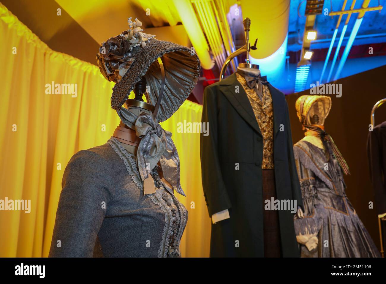Costumes from the TV series "Dickinson" on display at the "Showstoppers ...