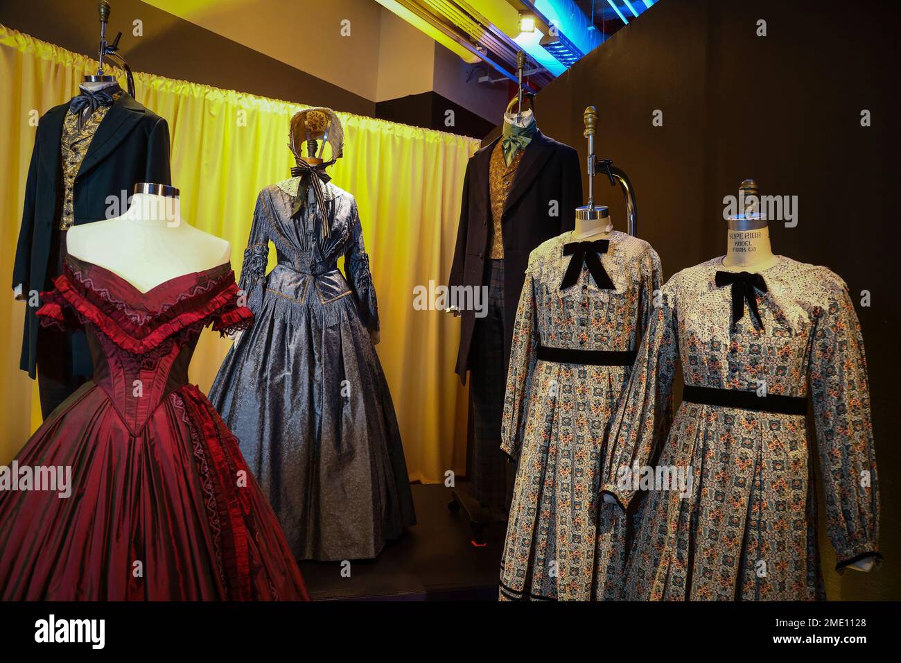 Costumes from the TV series "Dickinson" on display at the "Showstoppers ...