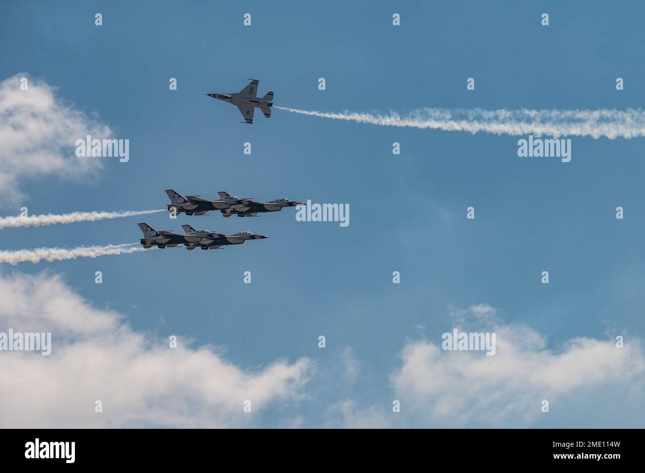 The Air Force Thunderbirds perform one of their aerial maneuvers during ...