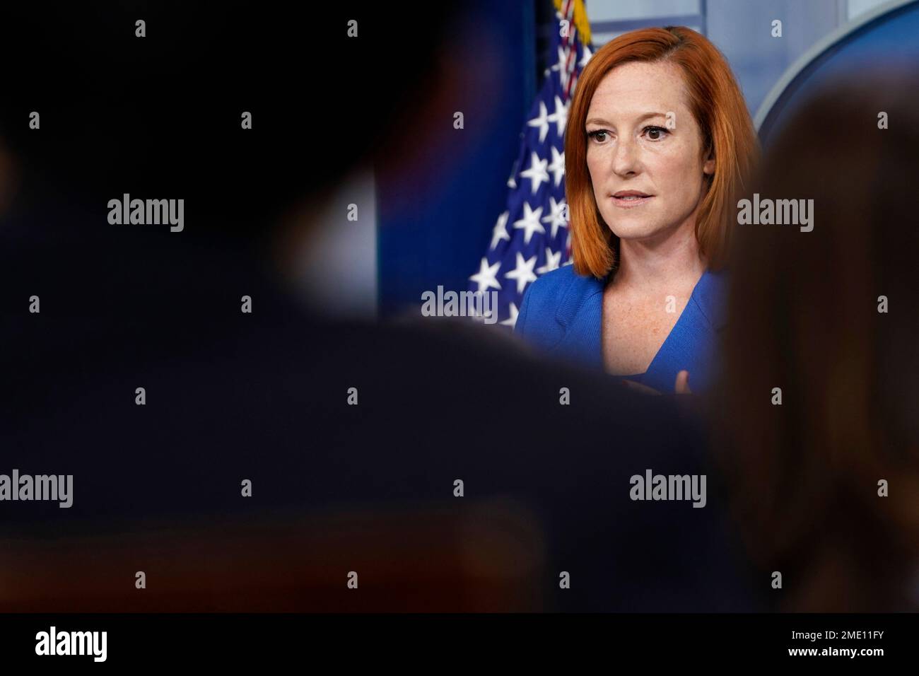 White House press secretary Jen Psaki speaks during the daily briefing ...