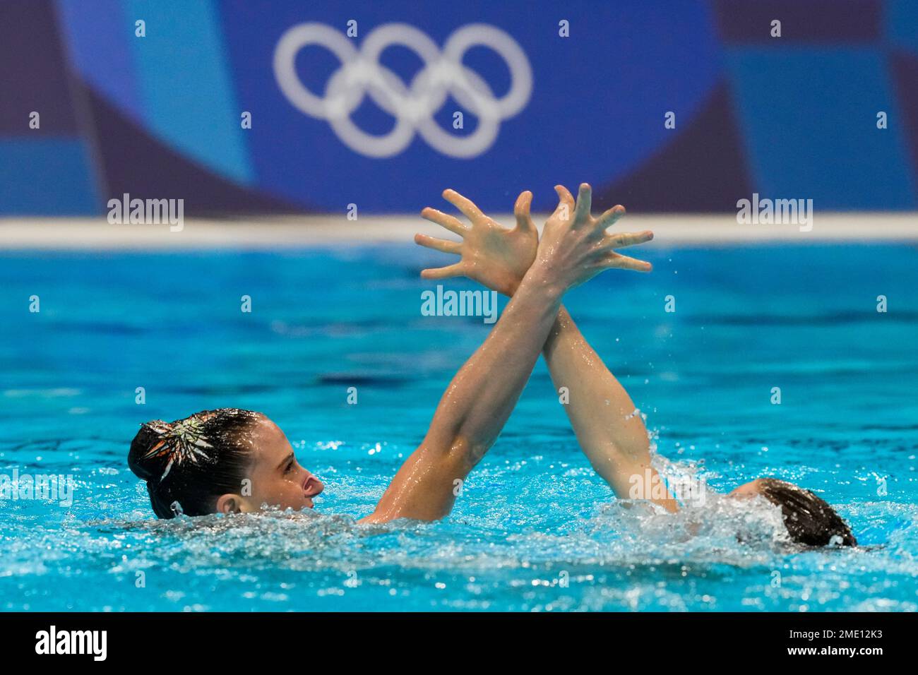 Clarissa Johnston and Laura Strugnell of South Africa compete in the ...