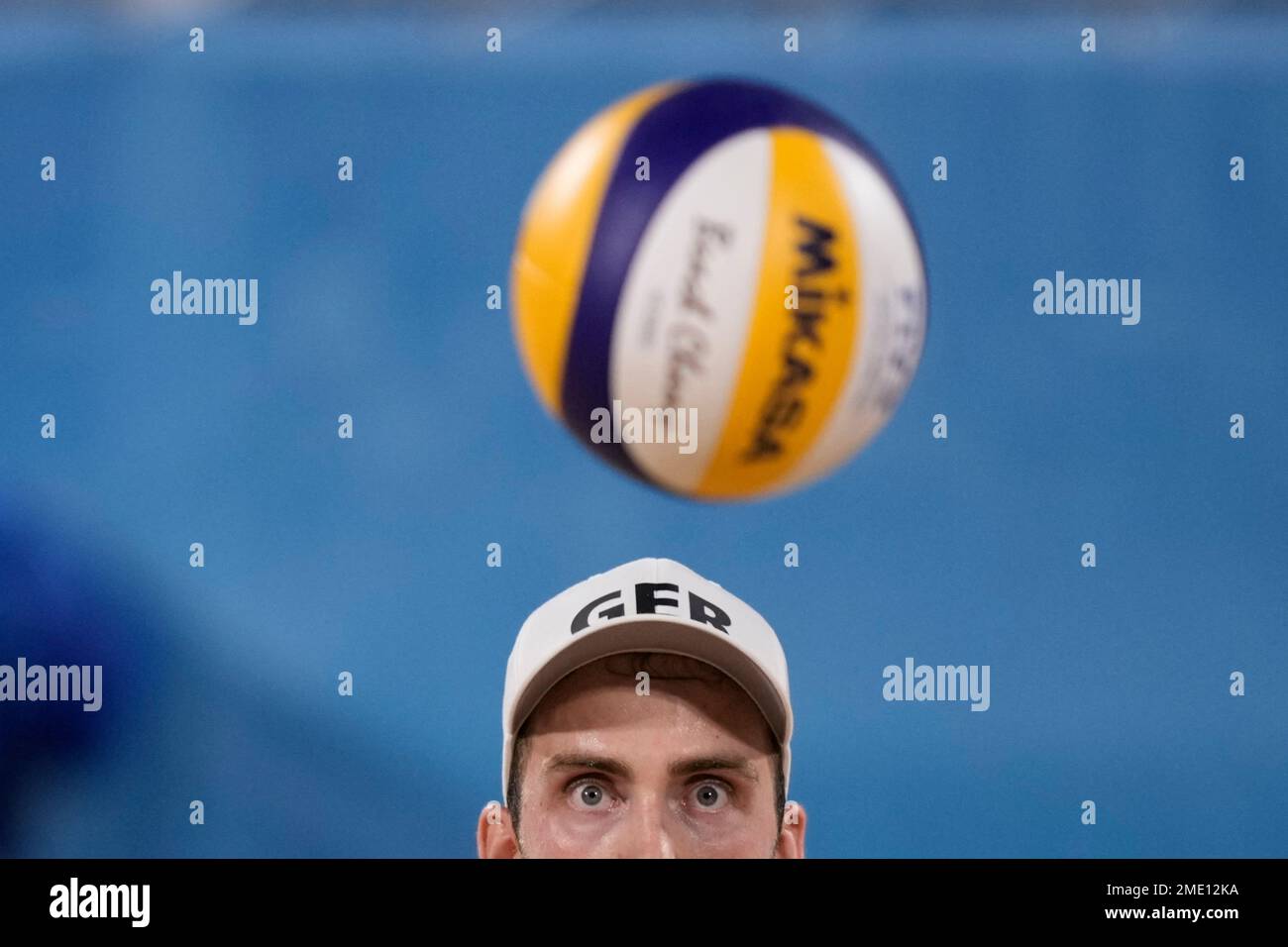Germany's Clemens Wickler (2) returns a shot against the United States ...