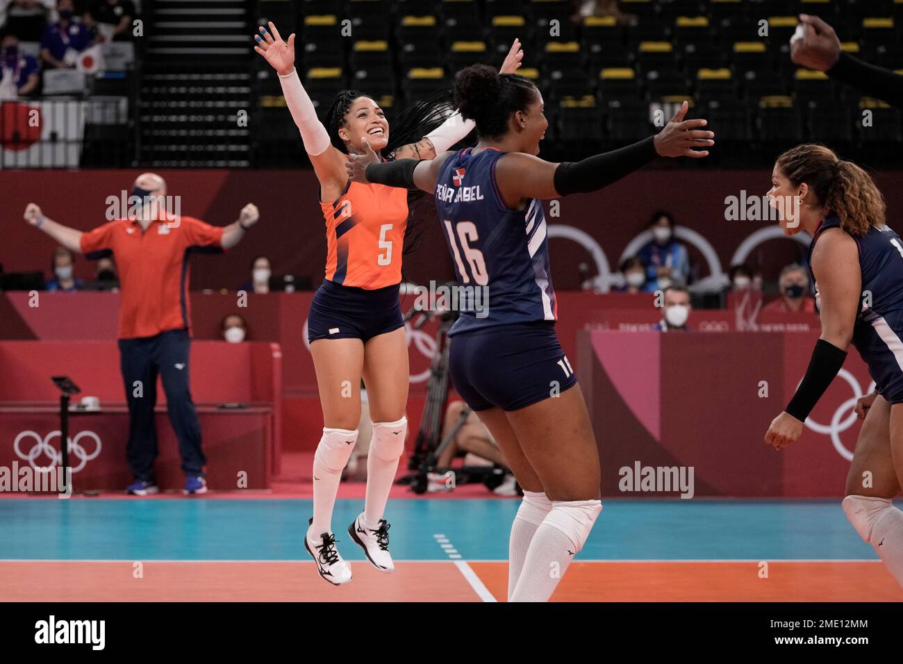 Dominican Republic's libero Brenda Castillo celebrates her team's 3-1 ...