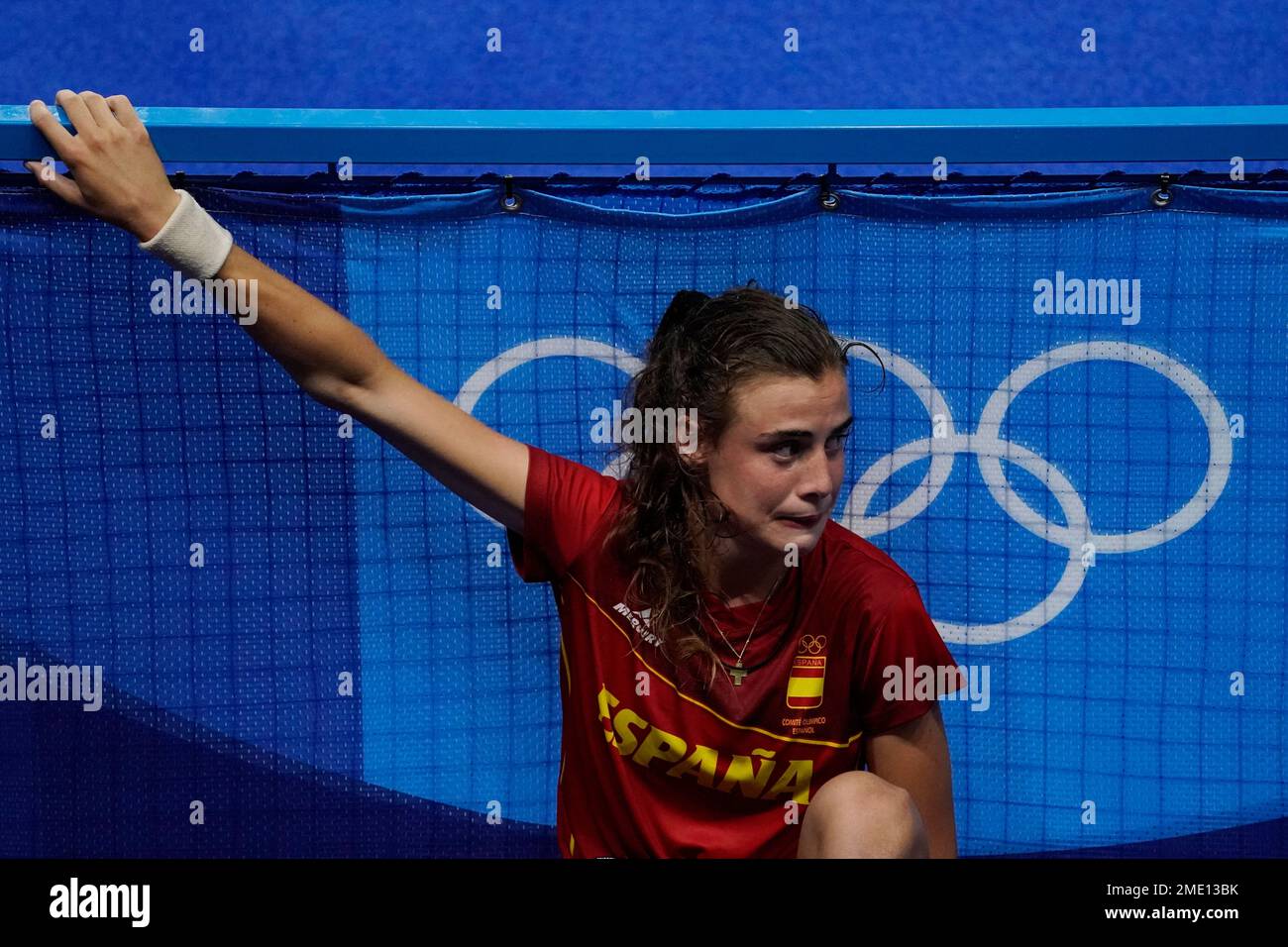 Spain's Alejandra Torres-Quevedo Oliver (24) reacts after Spain lost to ...