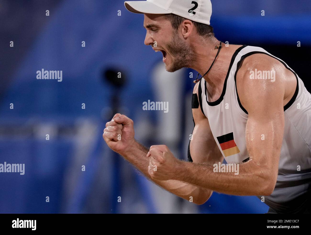 Germany's Clemens Wickler (2) reacts after a point against the United ...