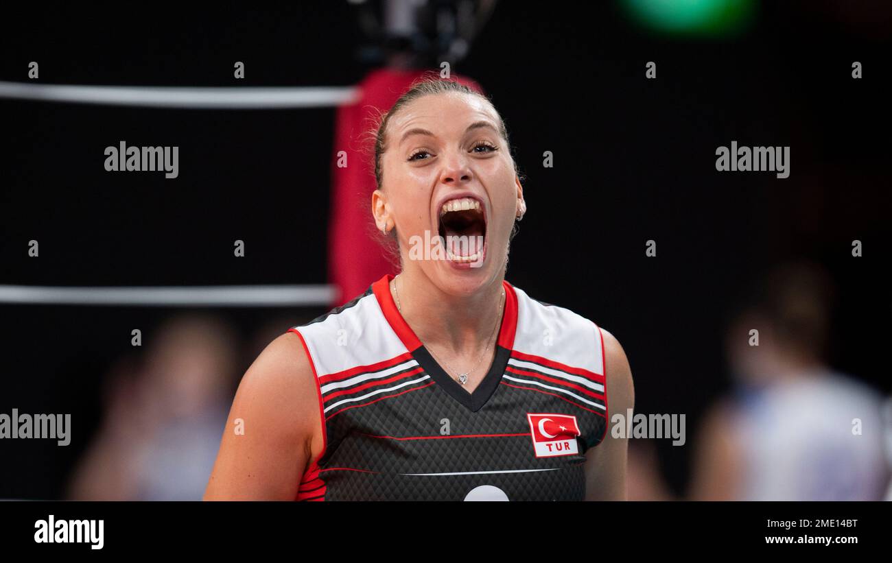 Turkey setter Cansu Ozbay reacts at the 2020 Summer Olympics, Monday ...