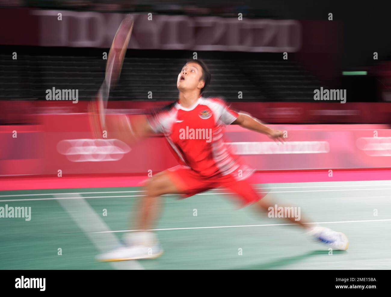 Indonesia's Anthony Sinisuka Ginting competes against Guatemala's Kevin ...