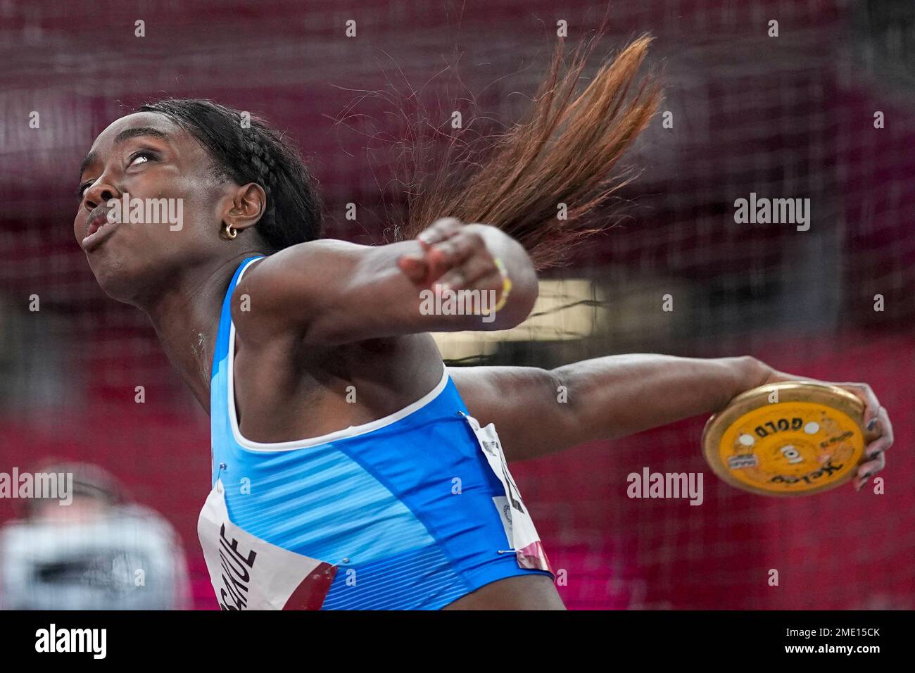 Daisy Osakue, of Italy, competes in the women's discus throw final at ...