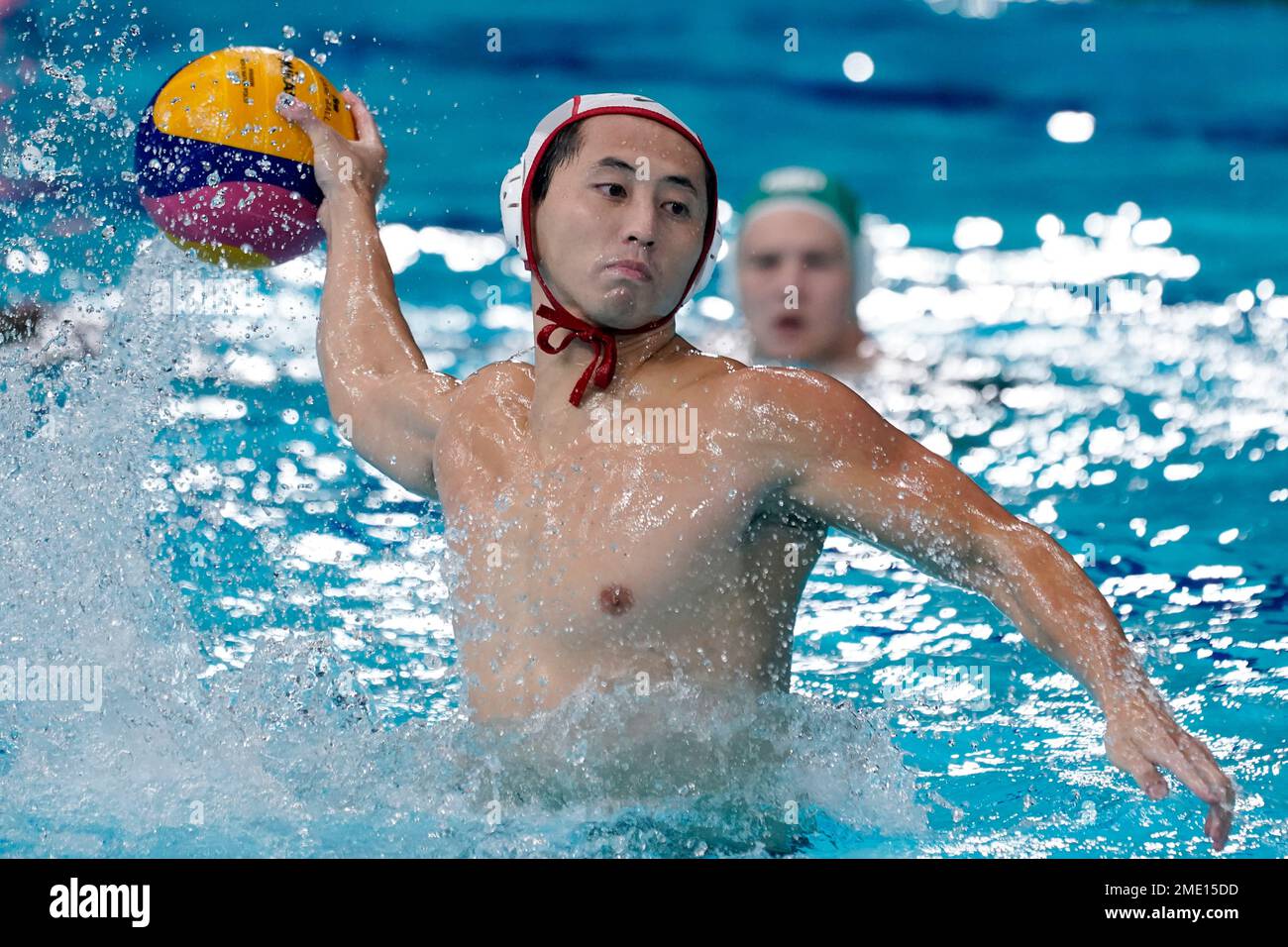 Japan's Seiya Adachi scores a goal on a penalty shot against South ...