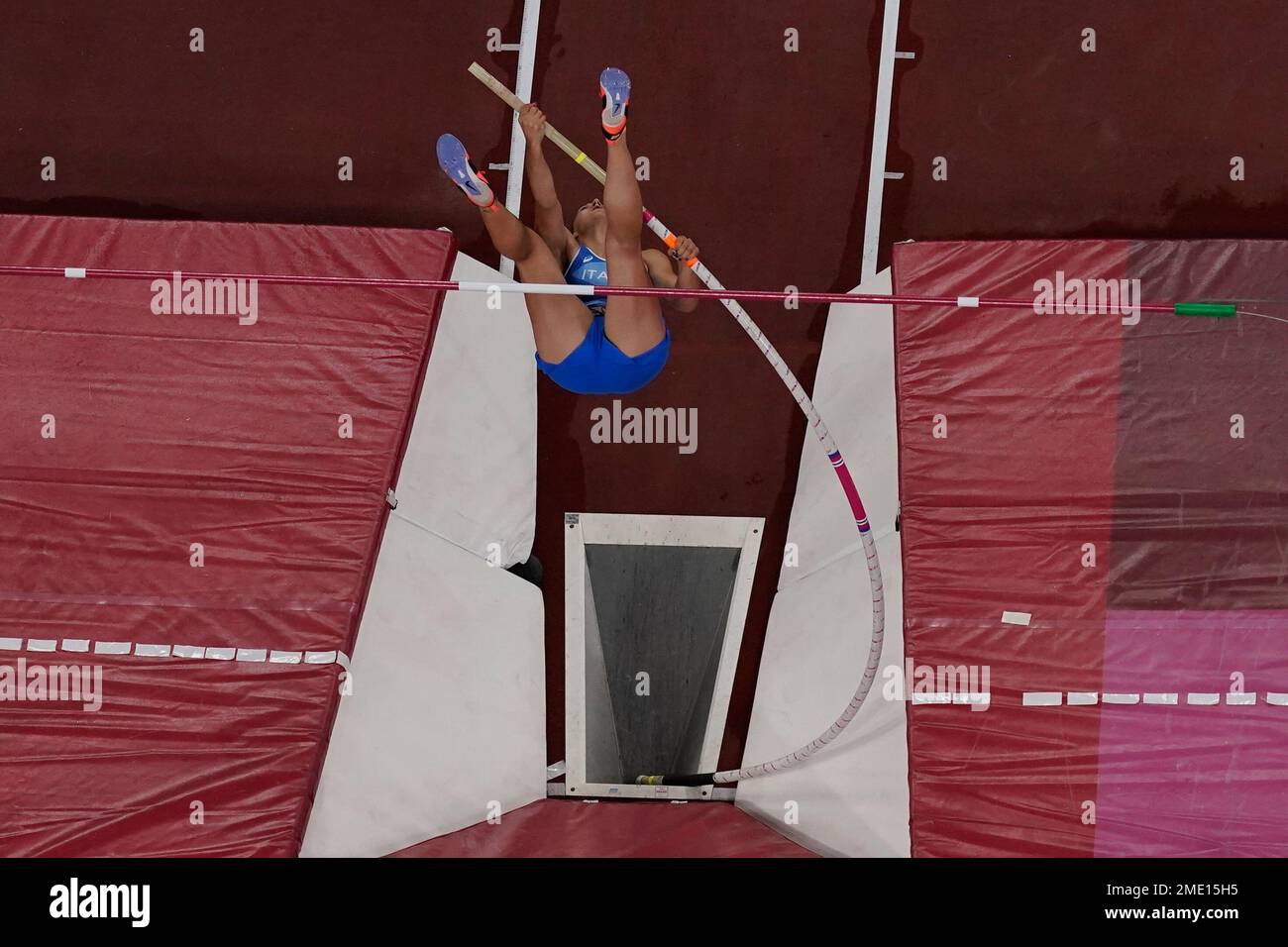 Elisa Molinarolo, of Italy, competes during the finals of women's pole ...