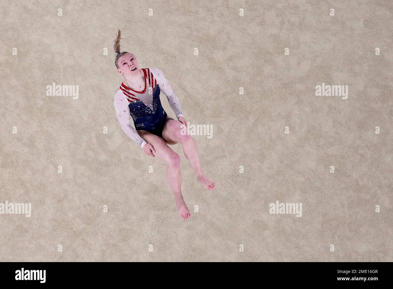 Jade Carey, of the United States, performs in the floor exercise during ...