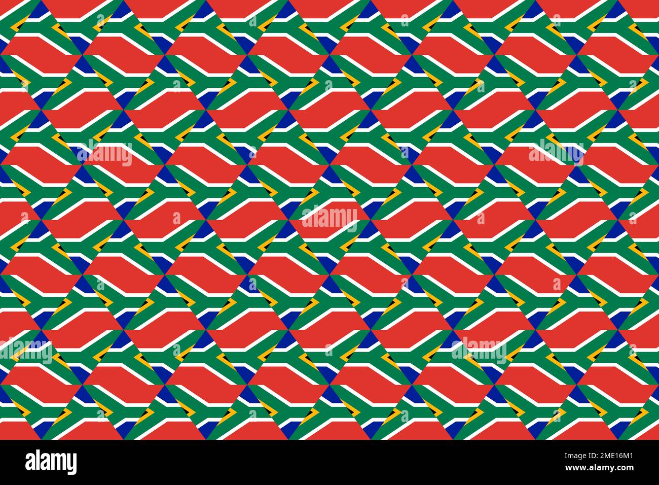 Geometric pattern in the colors of the national flag of South Africa ...