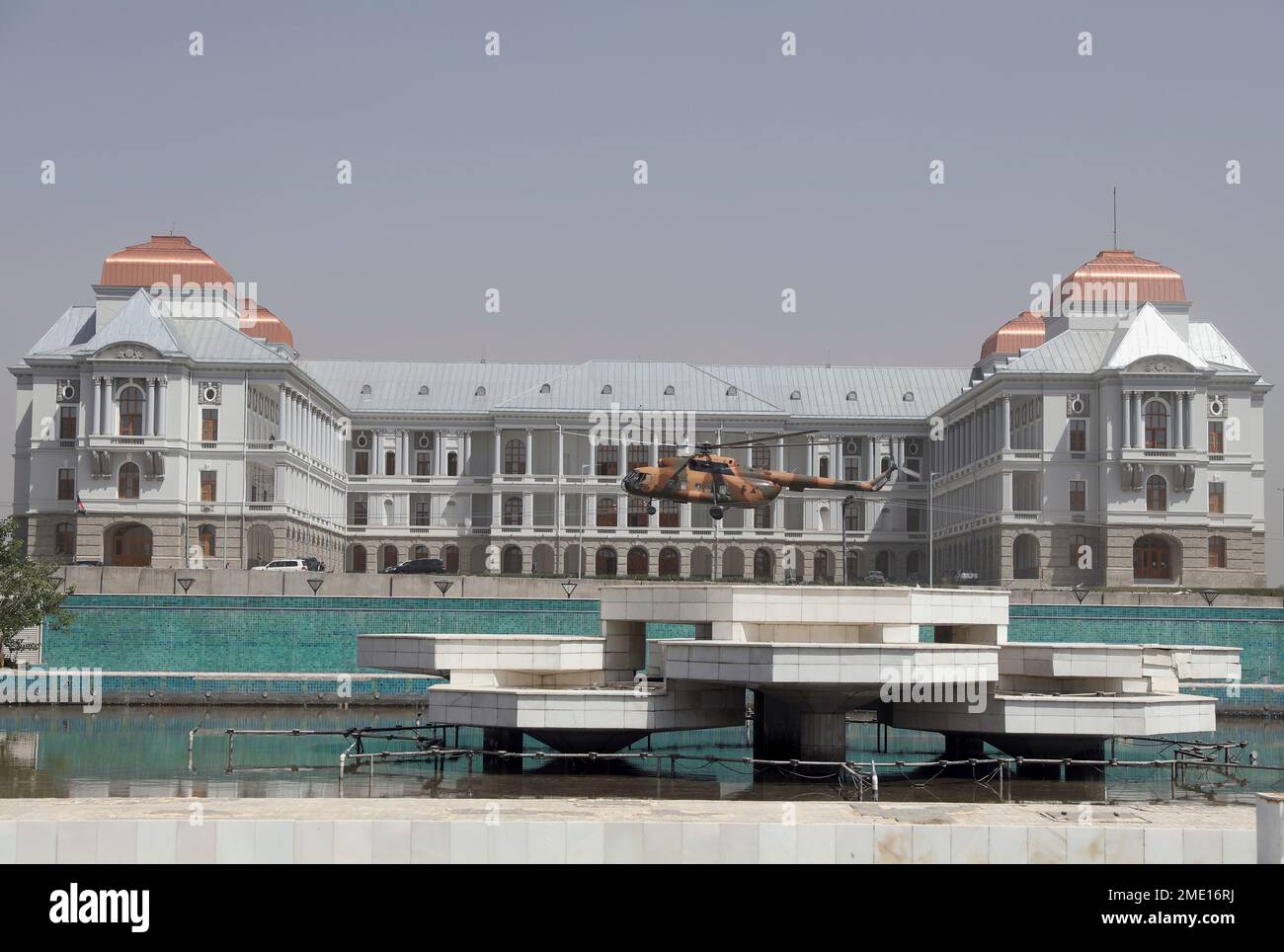 President Ashraf Ghani's helicopter lands at the Darul Aman Palace in ...