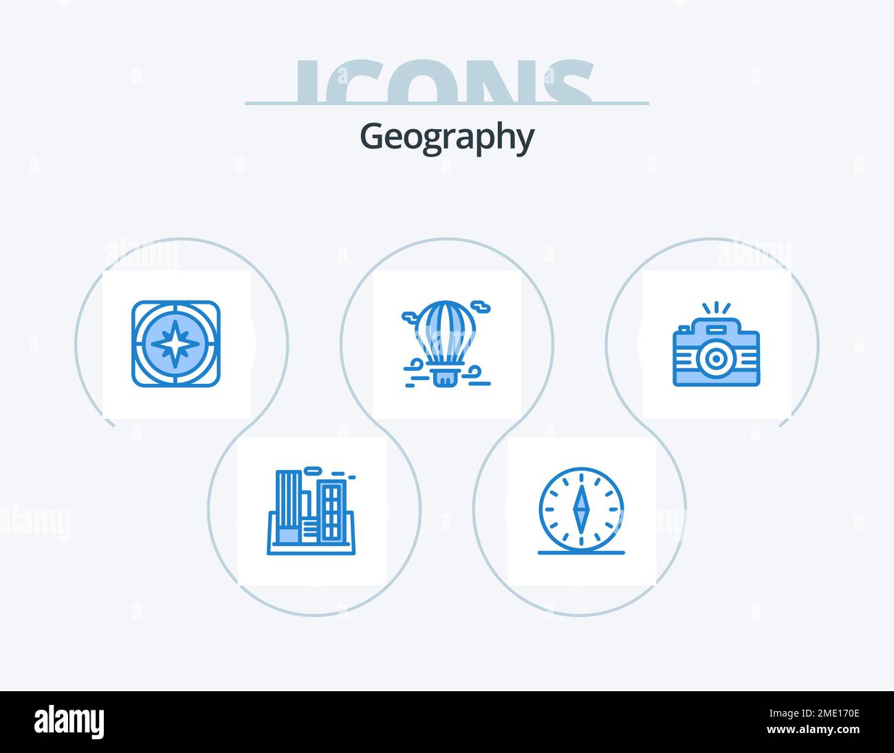 Geo Graphy Blue Icon Pack 5 Icon Design. photo. camera. navigation ...