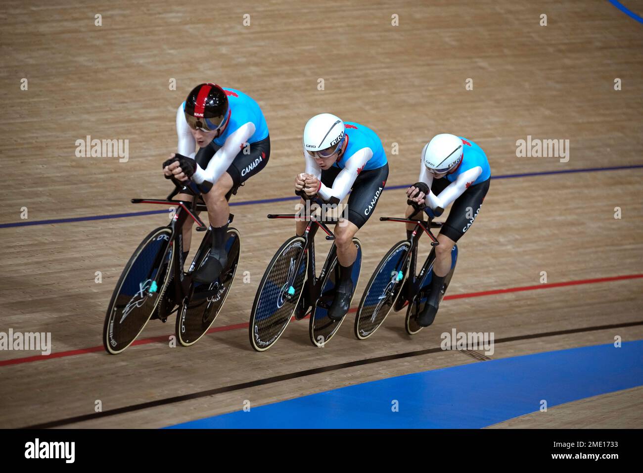 Team Canada competes during the track cycling men's team pursuit at the ...