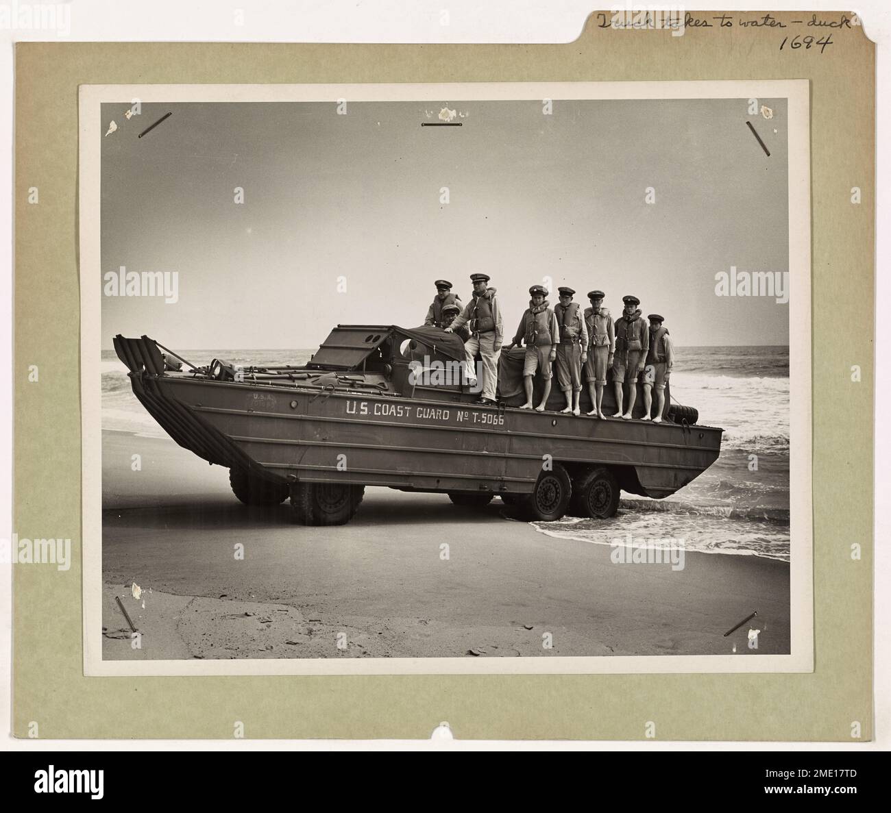 A Coast Guard amphibious duck truck is seen in training on the East ...