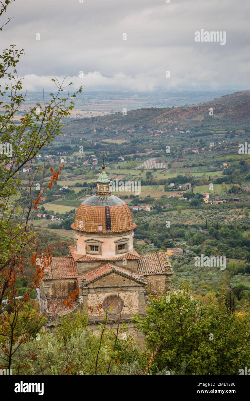 View of the Roman Catholic church of Santa Maria Nuova and the Tuscan ...