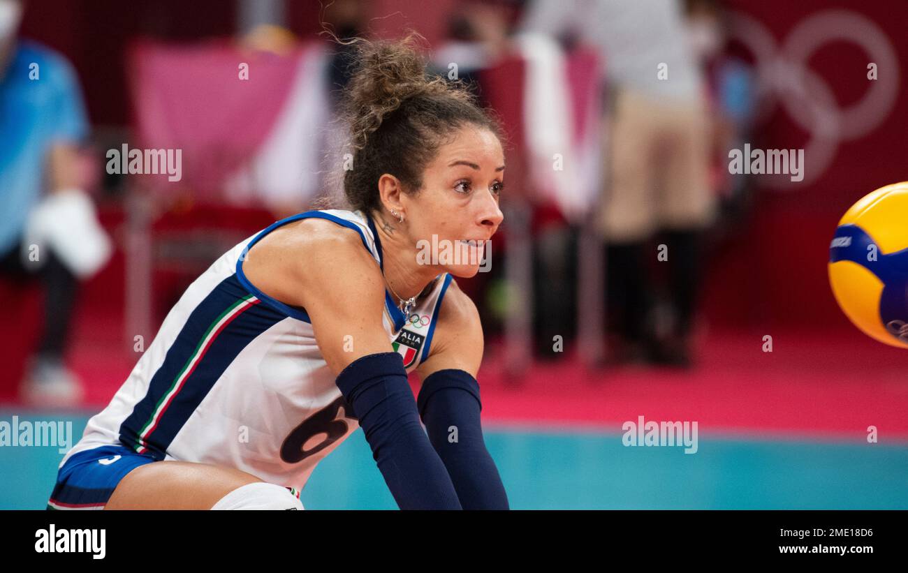 Italy libero Monica de Gennaro makes a dig at the 2020 Summer Olympics ...