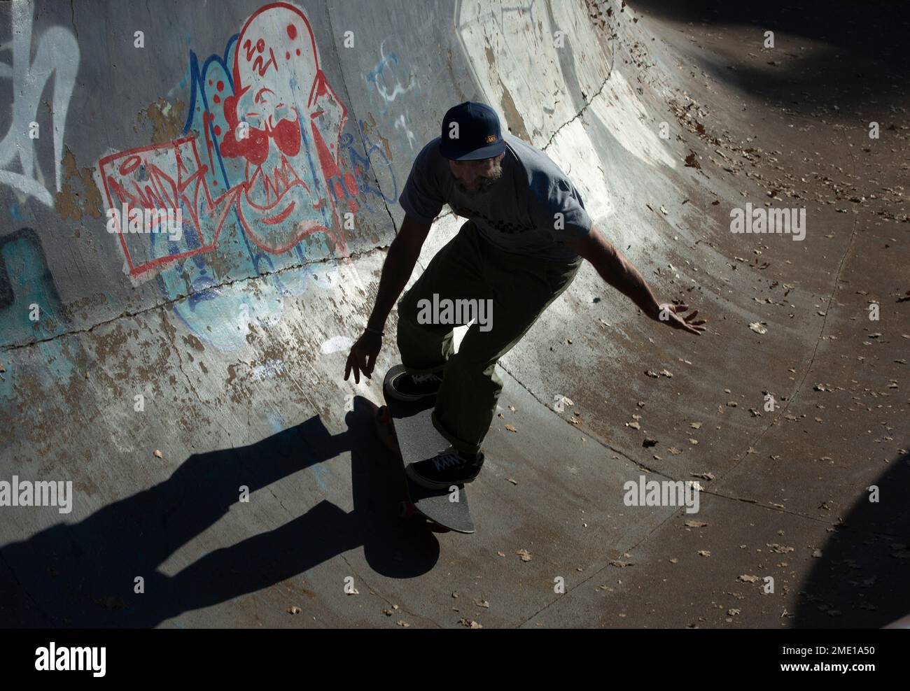 Skateboarder Dallas Oberholzer, 46, rides at the Germiston Lake ...