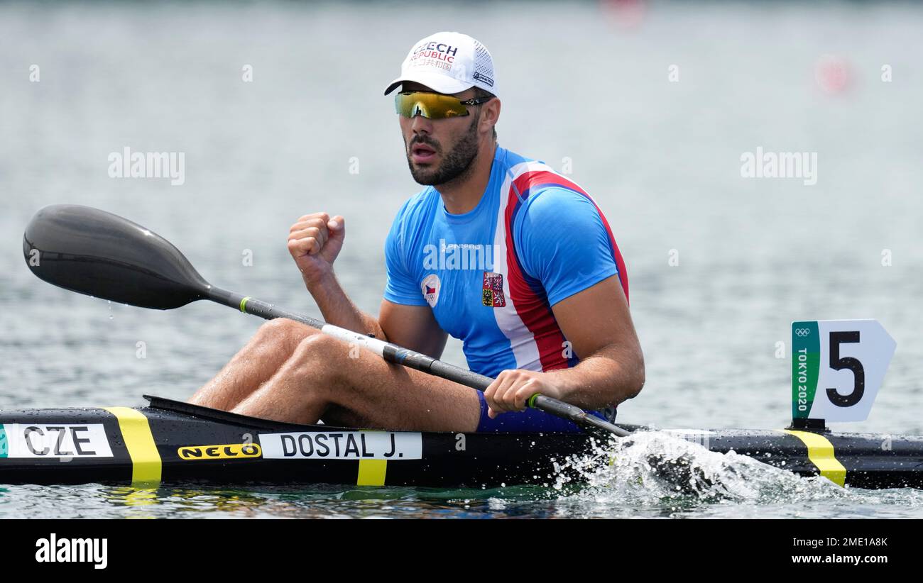 Josef Dostal of the Czech Republic reacts after competing in the men's ...