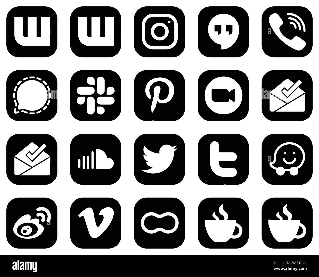 Black Pinterest Icons