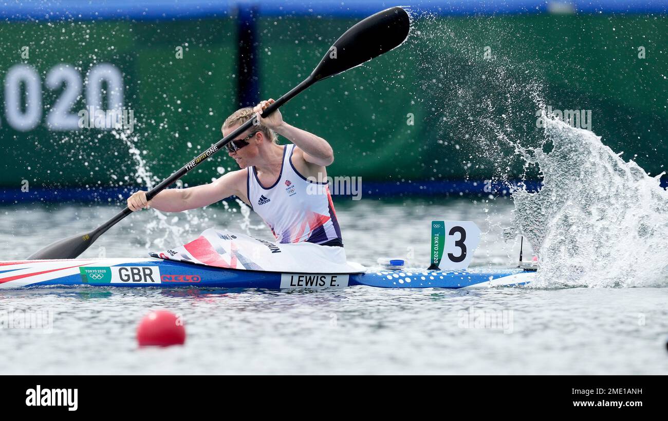 Emily Lewis of Britain competes in the women's kayak single 200m heat ...
