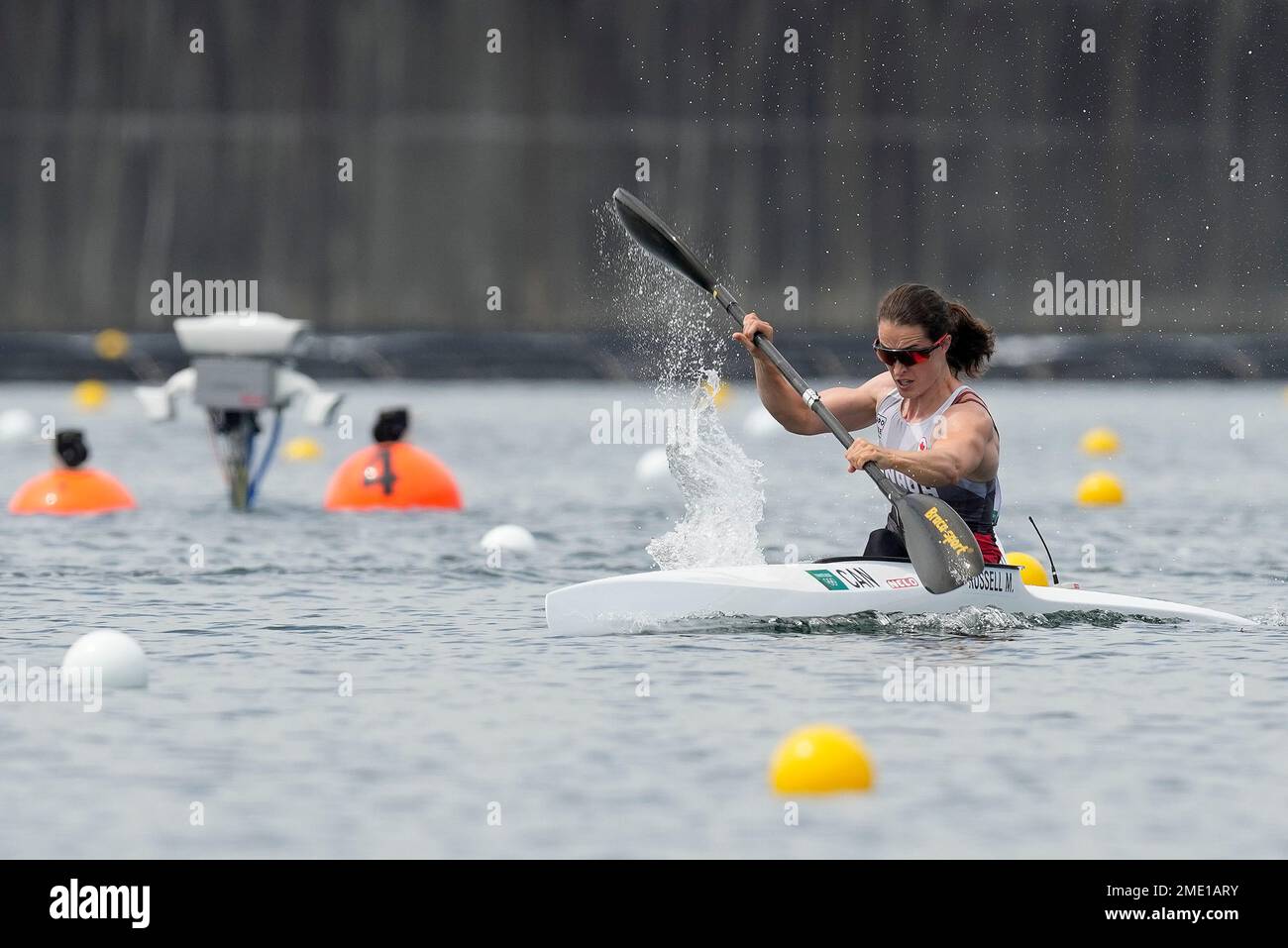 Michelle Russell of Canada competes in the women's kayak single 200m ...