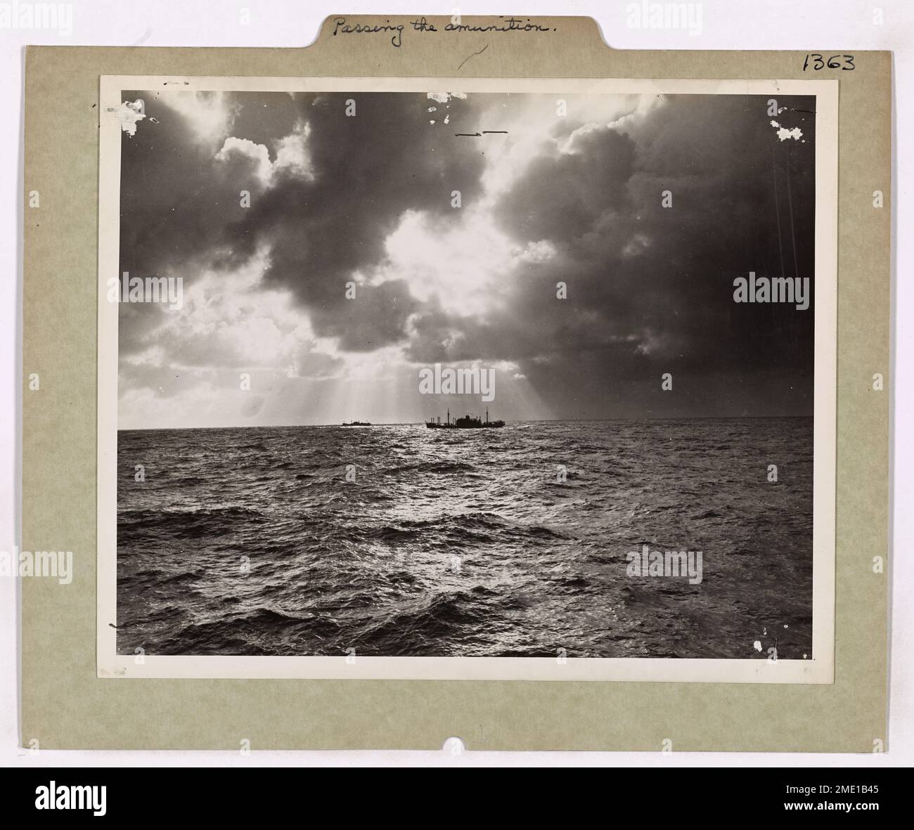 This image shows military ships in transit, carrying ammunition to the ...