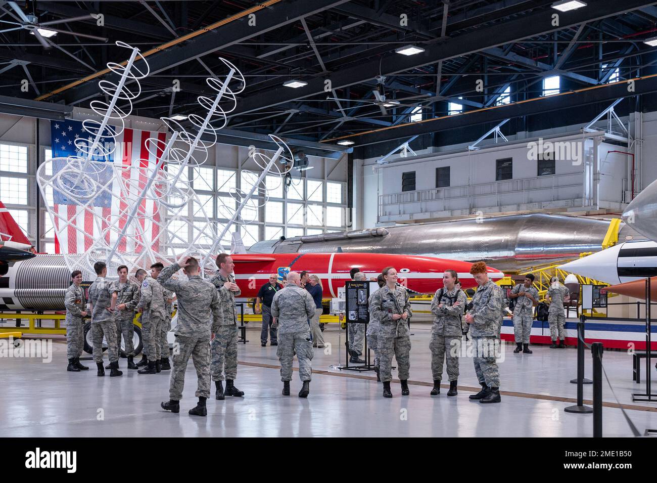 Cadets with the Civil Air Patrol Space Force Operations Academy tour ...