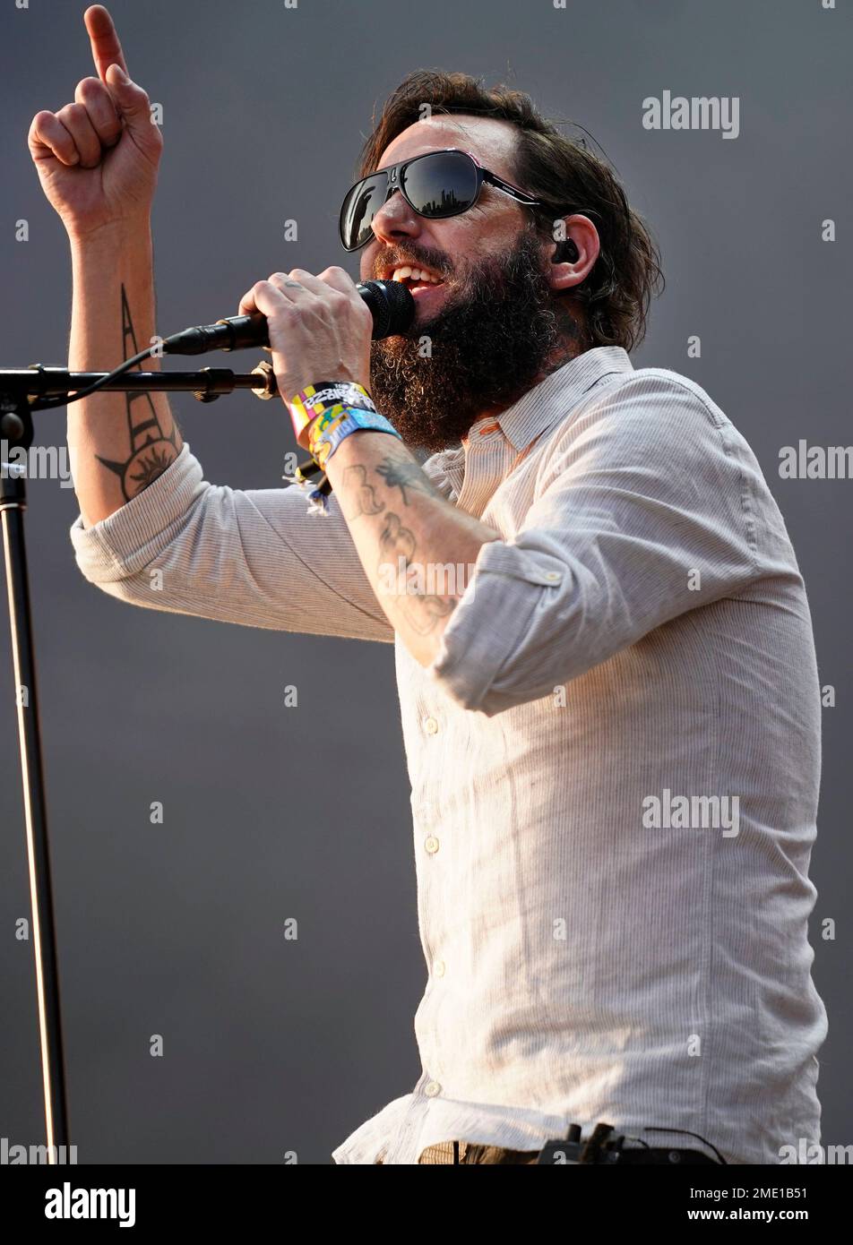Ben Bridwell, of Band of Horses, performs on Day 4 of the Lollapalooza ...