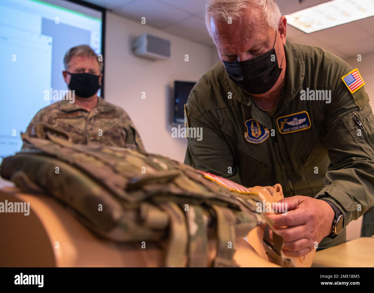 Senior Master Sgt. Steve Burke, 301st Airlift Squadron loadmaster ...